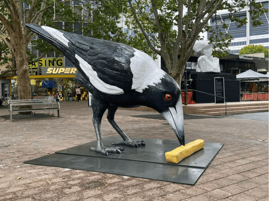 A MASSIVE Magpie Statue Has Just Been Unveiled In Canberra